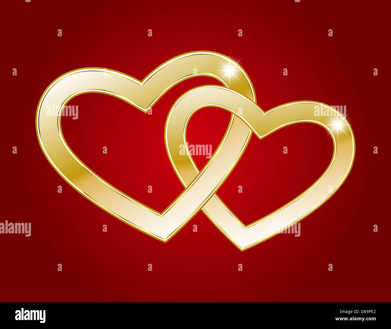 Two gold hearts Stock Photo - Alamy