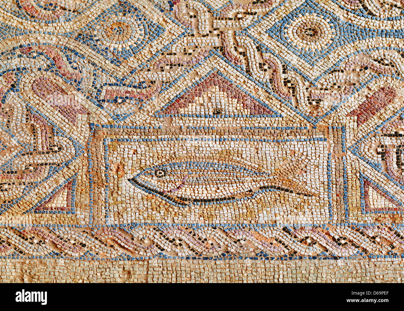 Cyprus - Mosaic at the House of Eustolios at the Kourion archaeological ...