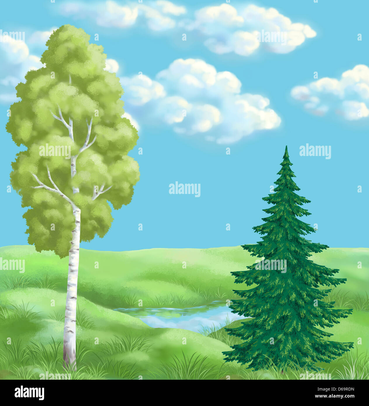 Picture, summer landscape Stock Photo - Alamy