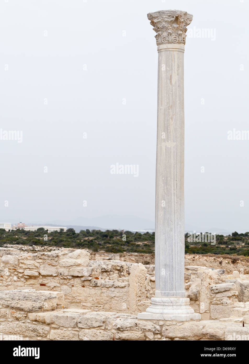 Cyprus - Pillar with corinthian capital at the Kourion archaeological ...