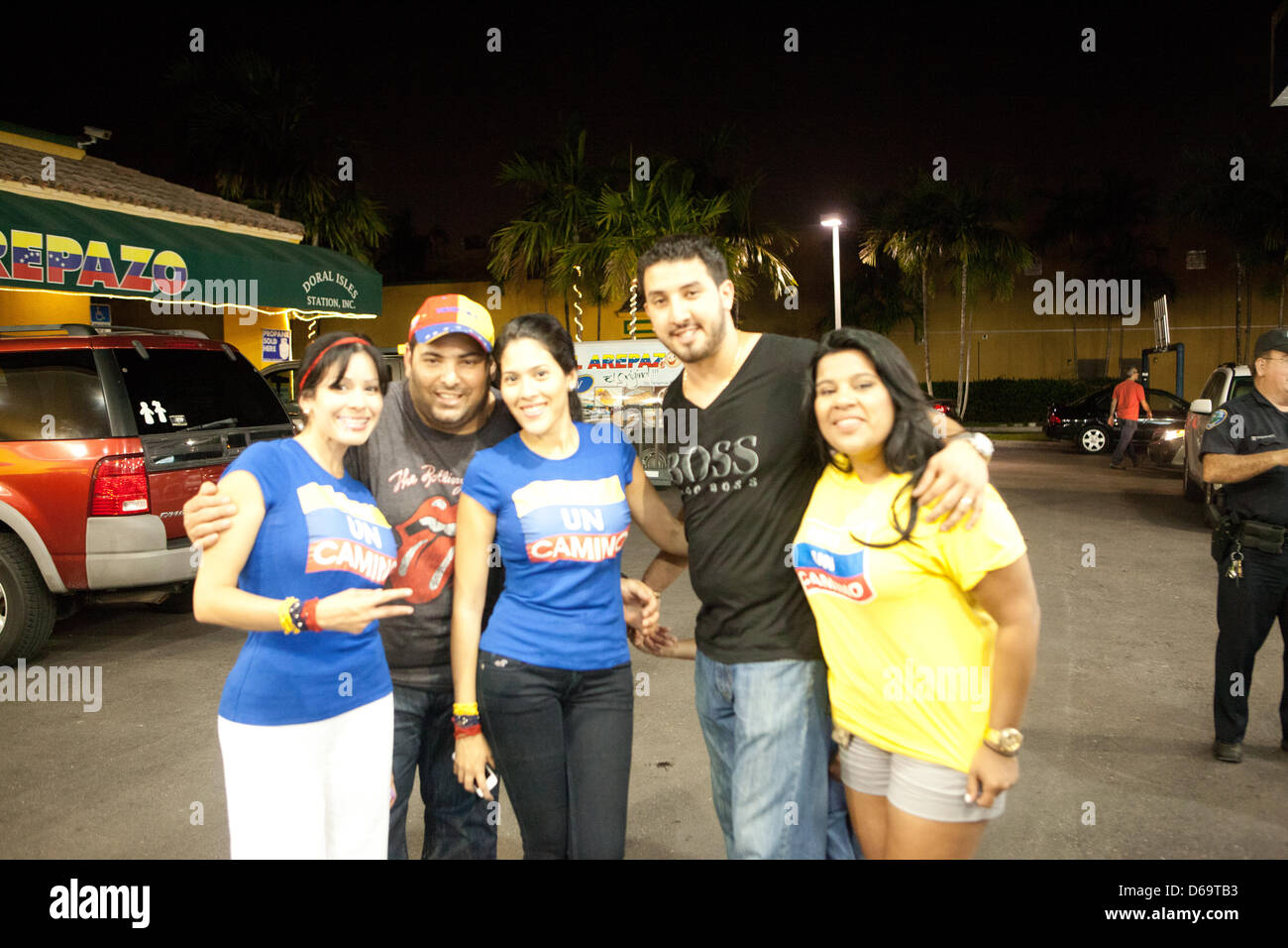 Florida, USA. 14th April,2013. Venezuelan people waiting for ...