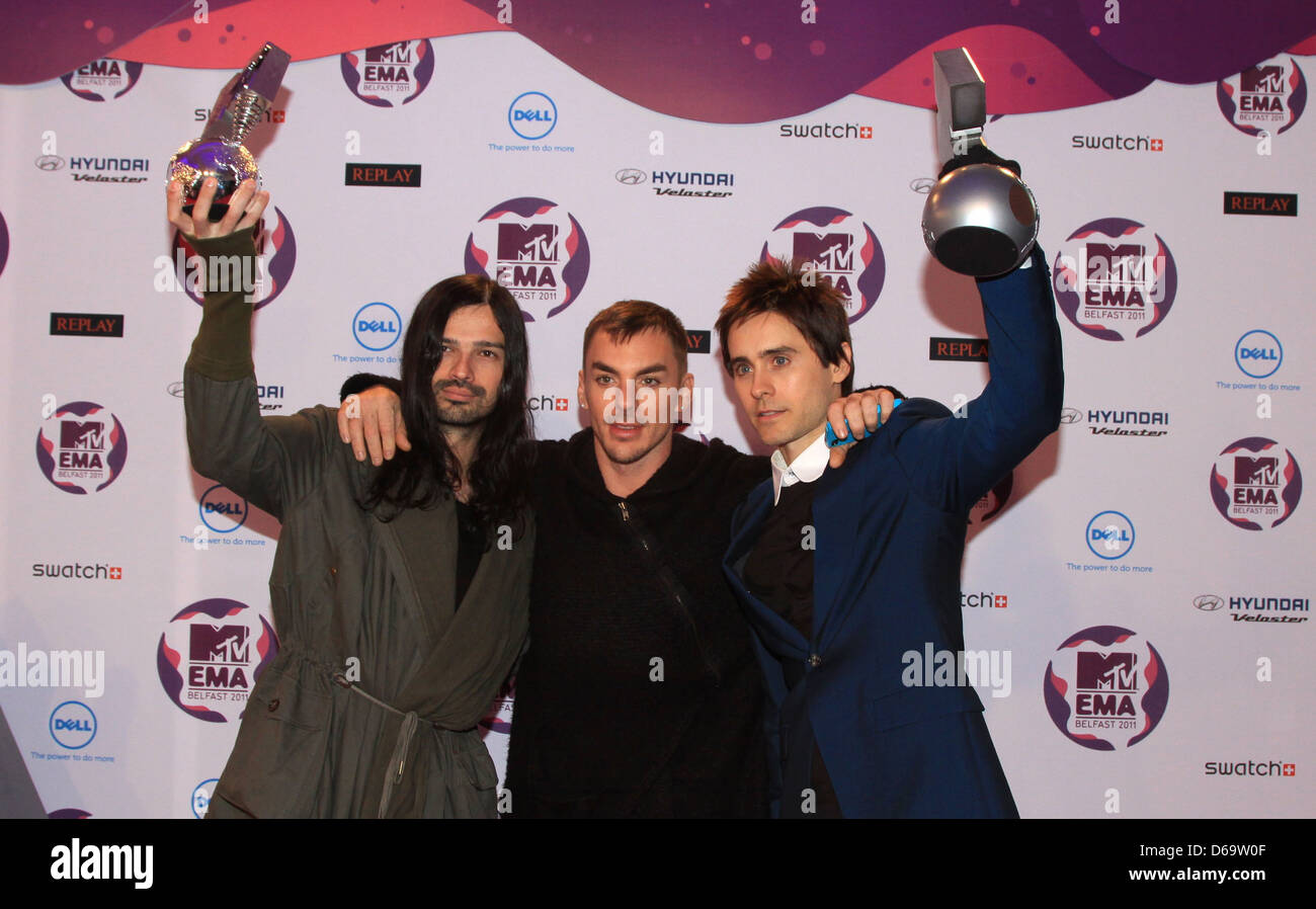 Tomo Milicevic Jared Leto And Shann Leto Of 30 Seconds To Mars The Mtv