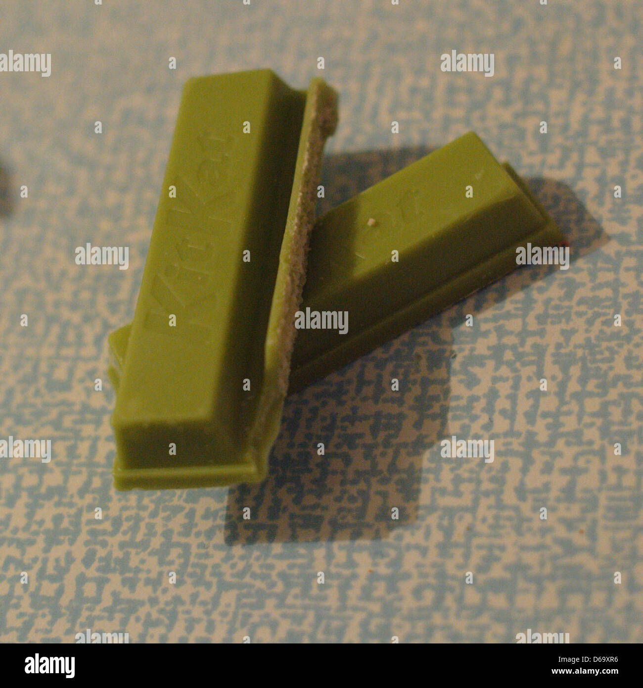 This image shows a popular Japanese treat: KitKat Matcha. Combining the ...