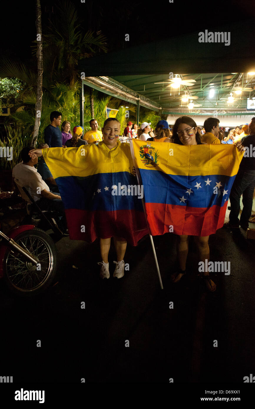 Florida, USA. 14th April,2013. Venezuelan people waiting for ...