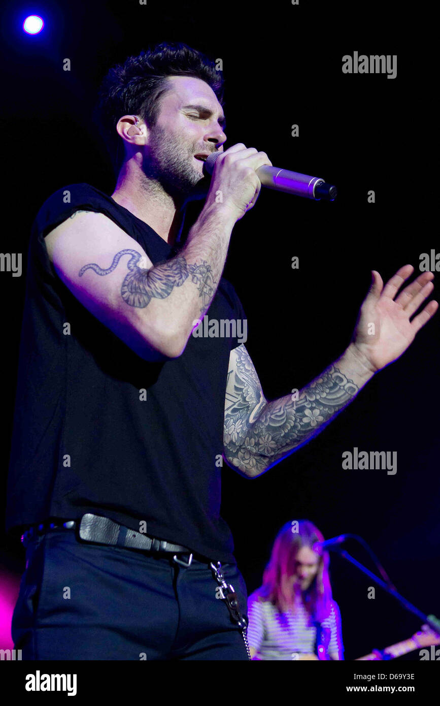 Adam Levine Maroon 5 perform in the Crocus City Hall Moscow, - 27.11.11 ...
