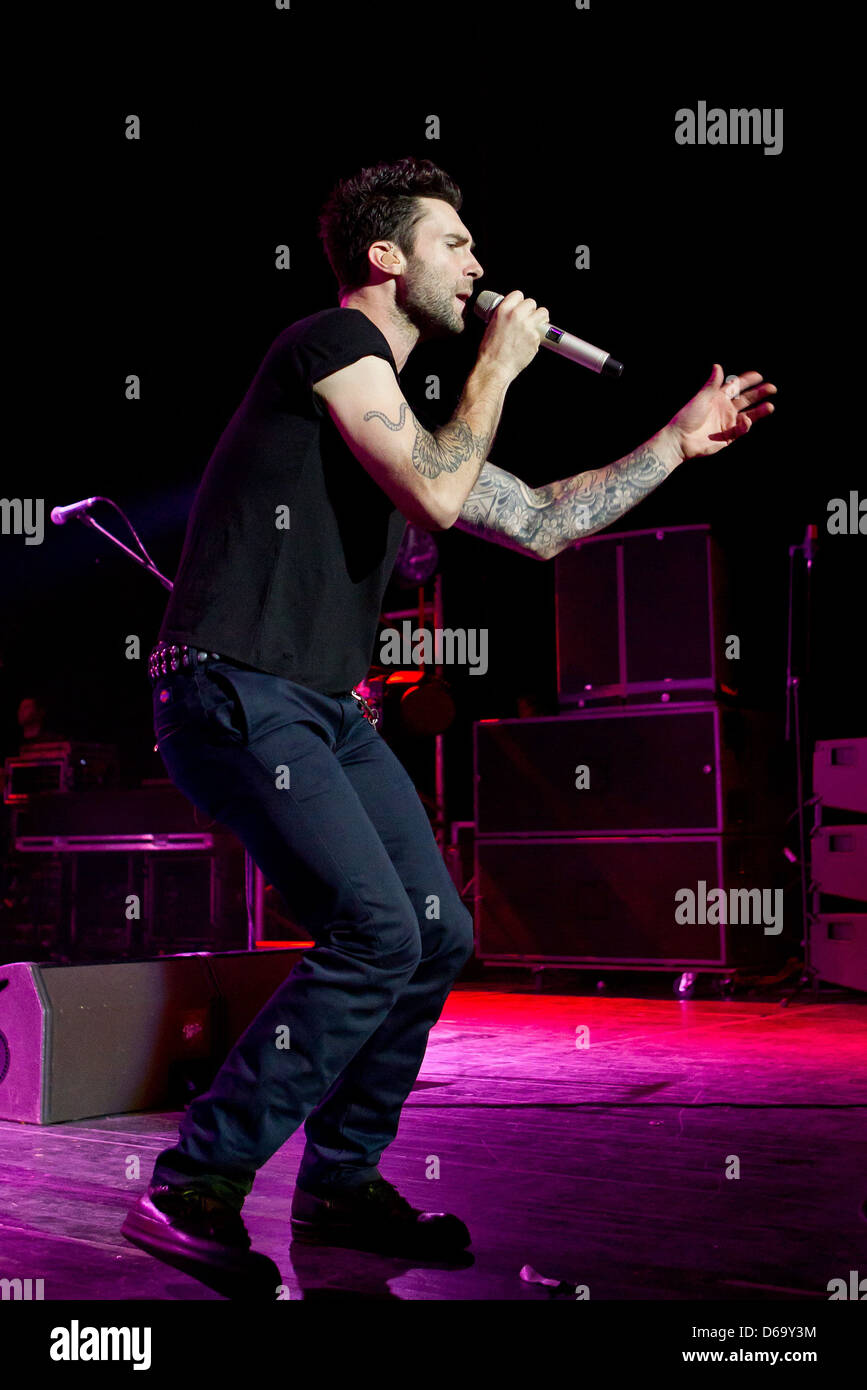 Adam Levine Maroon 5 perform in the Crocus City Hall Moscow, Russia ...