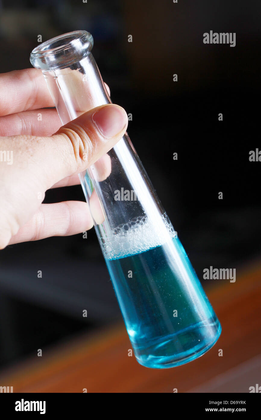 blue liquid in a test tube Stock Photo - Alamy