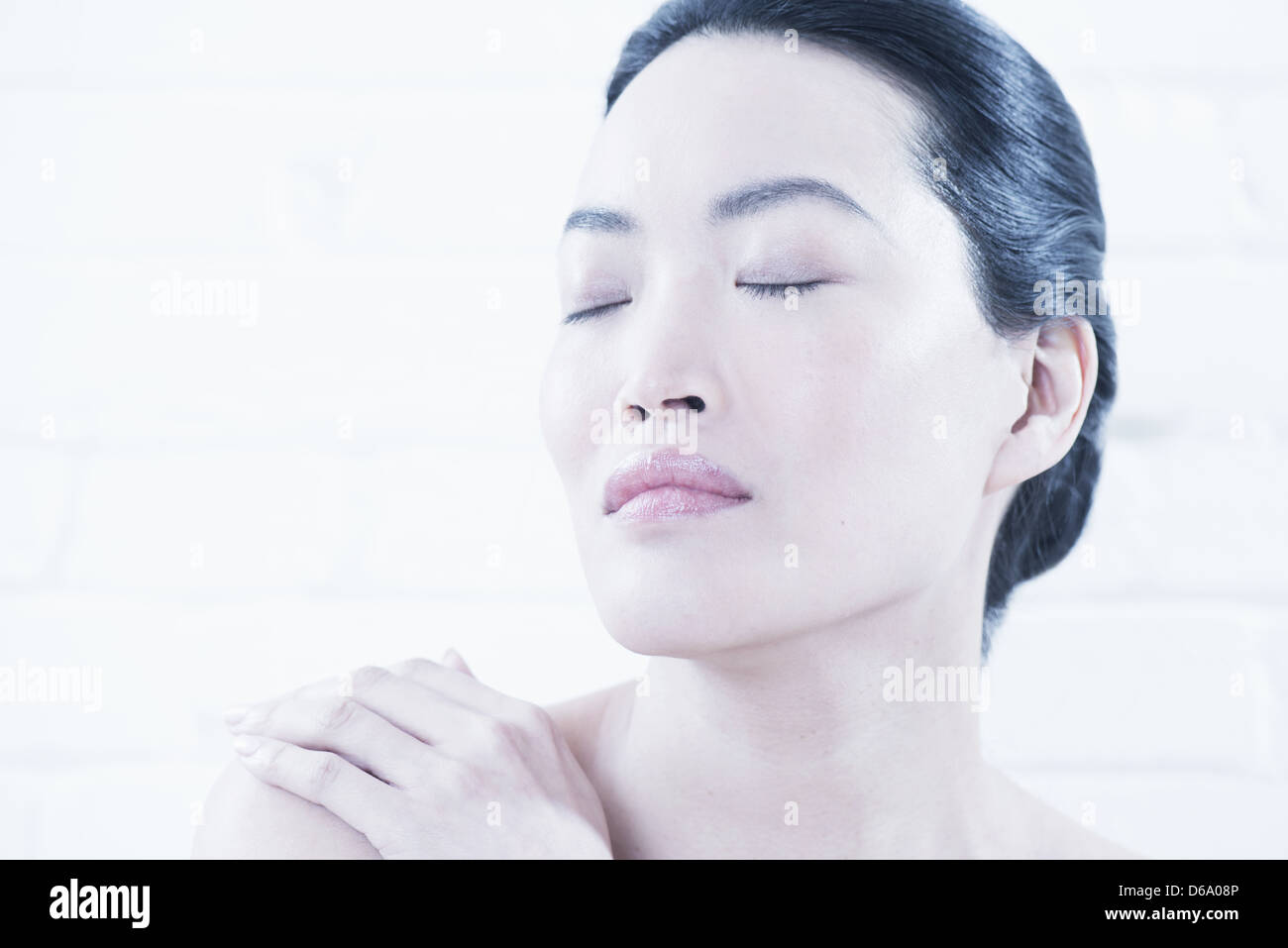 Close up of woman?s serious face Stock Photo - Alamy