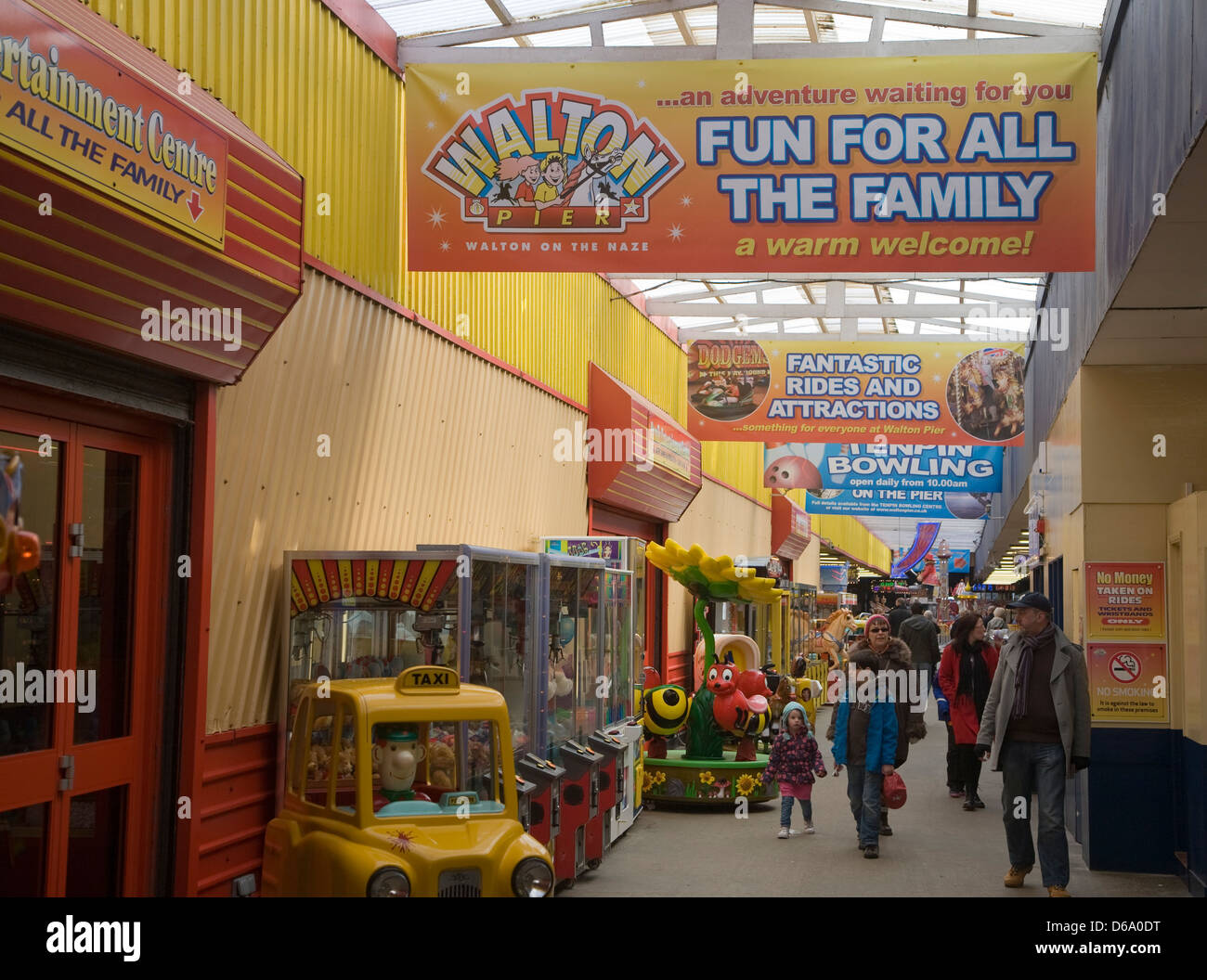 Interior of the pier at Walton on the Naze, Essex, England Stock Photo ...