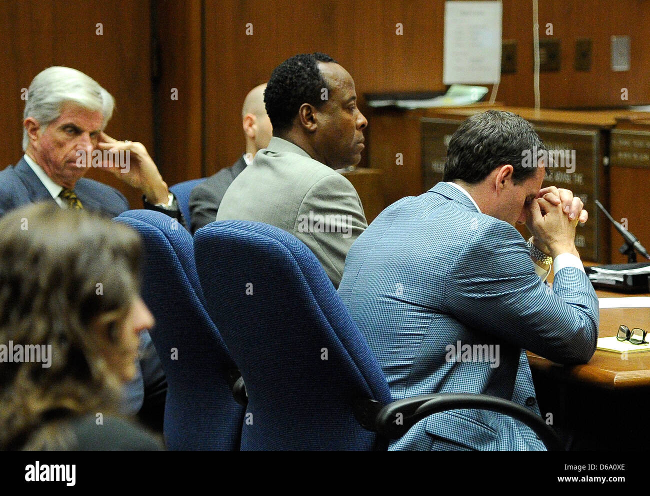 Defense attorney J. Michael Flanagan, Dr. Conrad Murray and defense ...