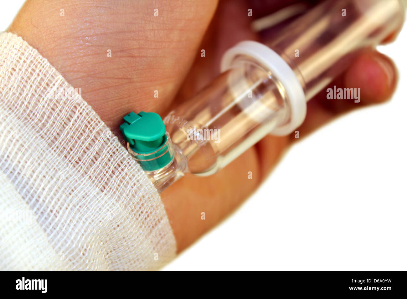 hand with infusion needle Stock Photo - Alamy