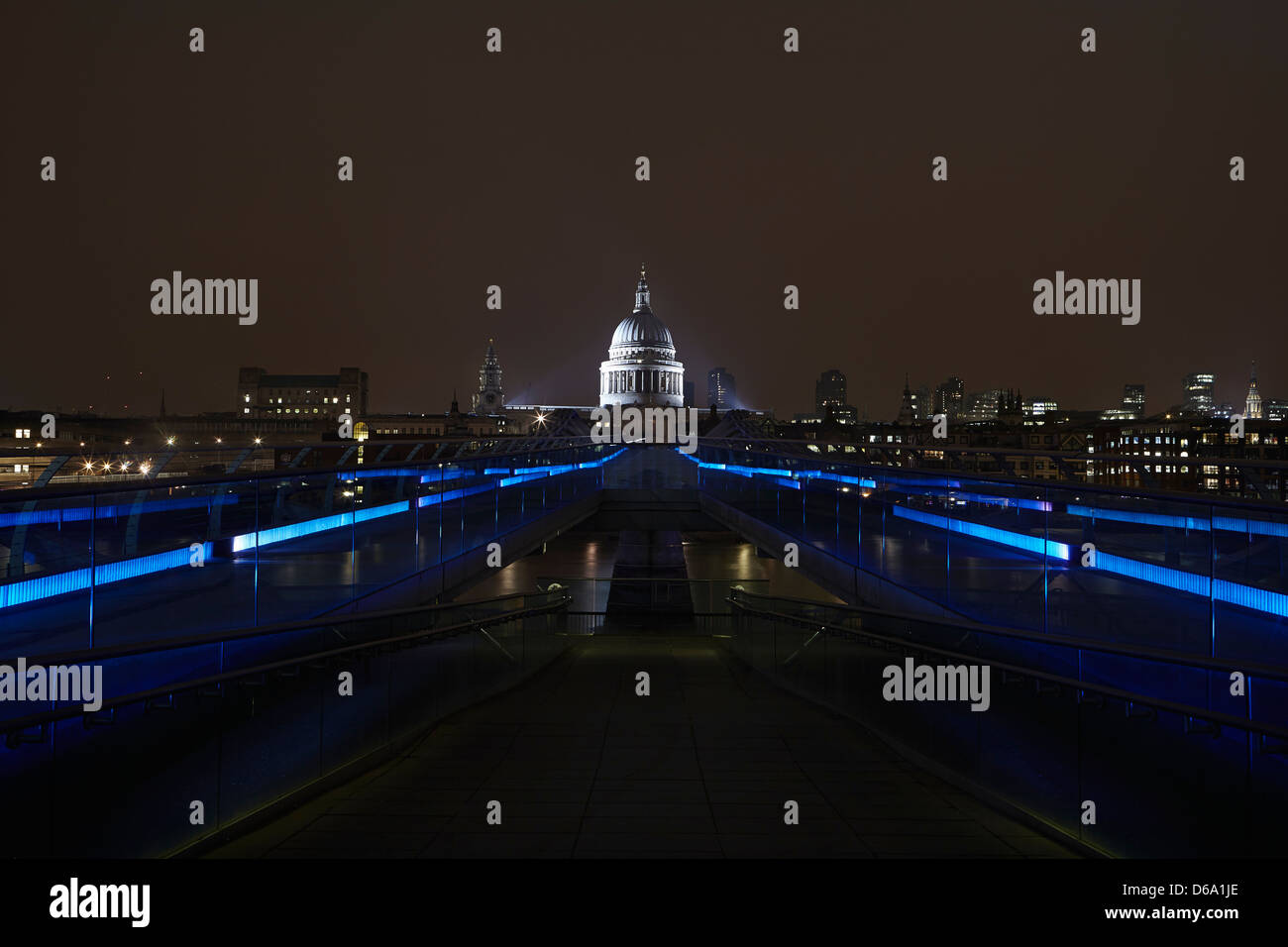 Urban bridge lit up at night Stock Photo - Alamy