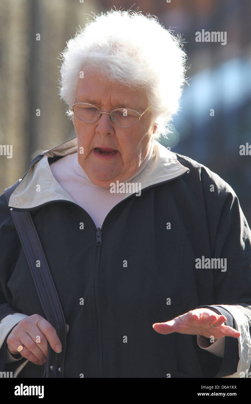 Stephanie Cole is seen arriving at Granada Studios to film 'Coronation ...