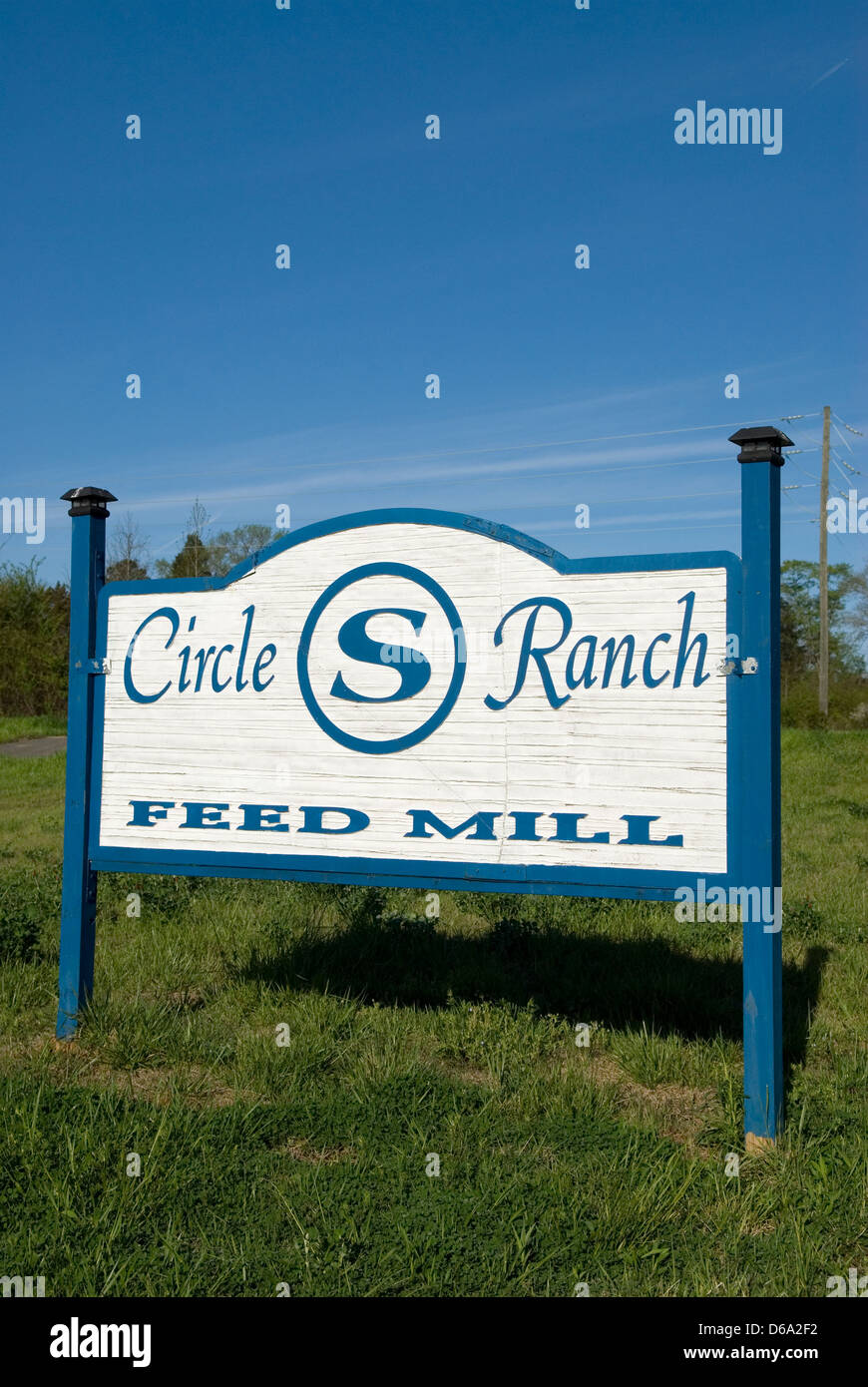 Circle S Ranch Feel Mill sign Richburg South Carolina USA Stock Photo ...