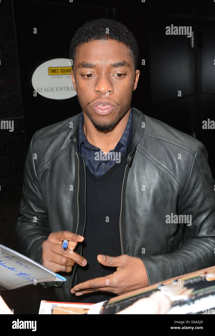 New York, USA. 15th April, 2013. Chadwick Boseman at talk show ...