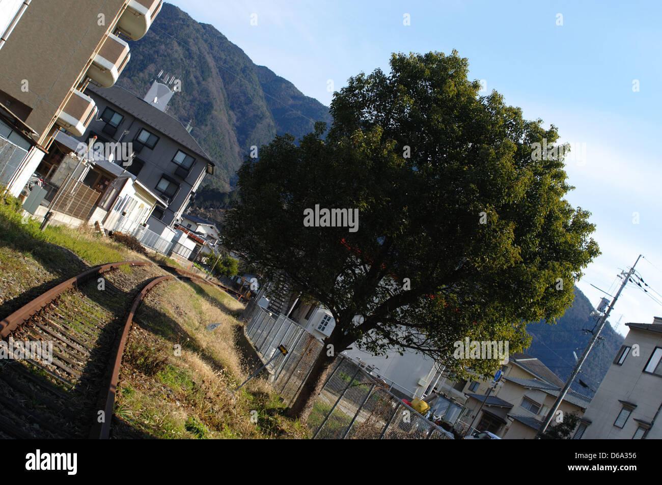 This photo captures a train on the Kabe Line in North Hiroshima, Japan ...