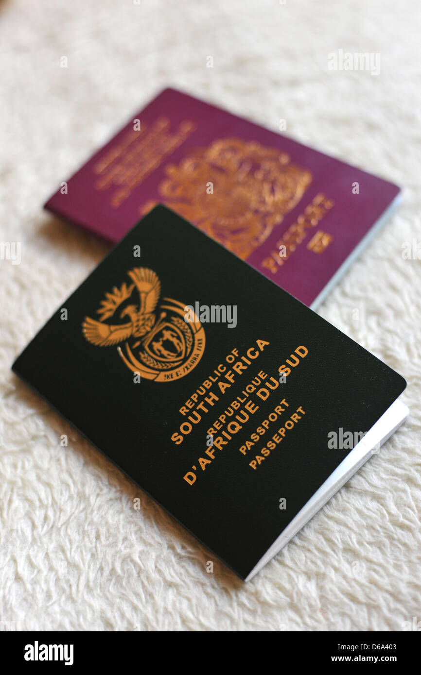 An example of a new British and a new South African passport Stock ...