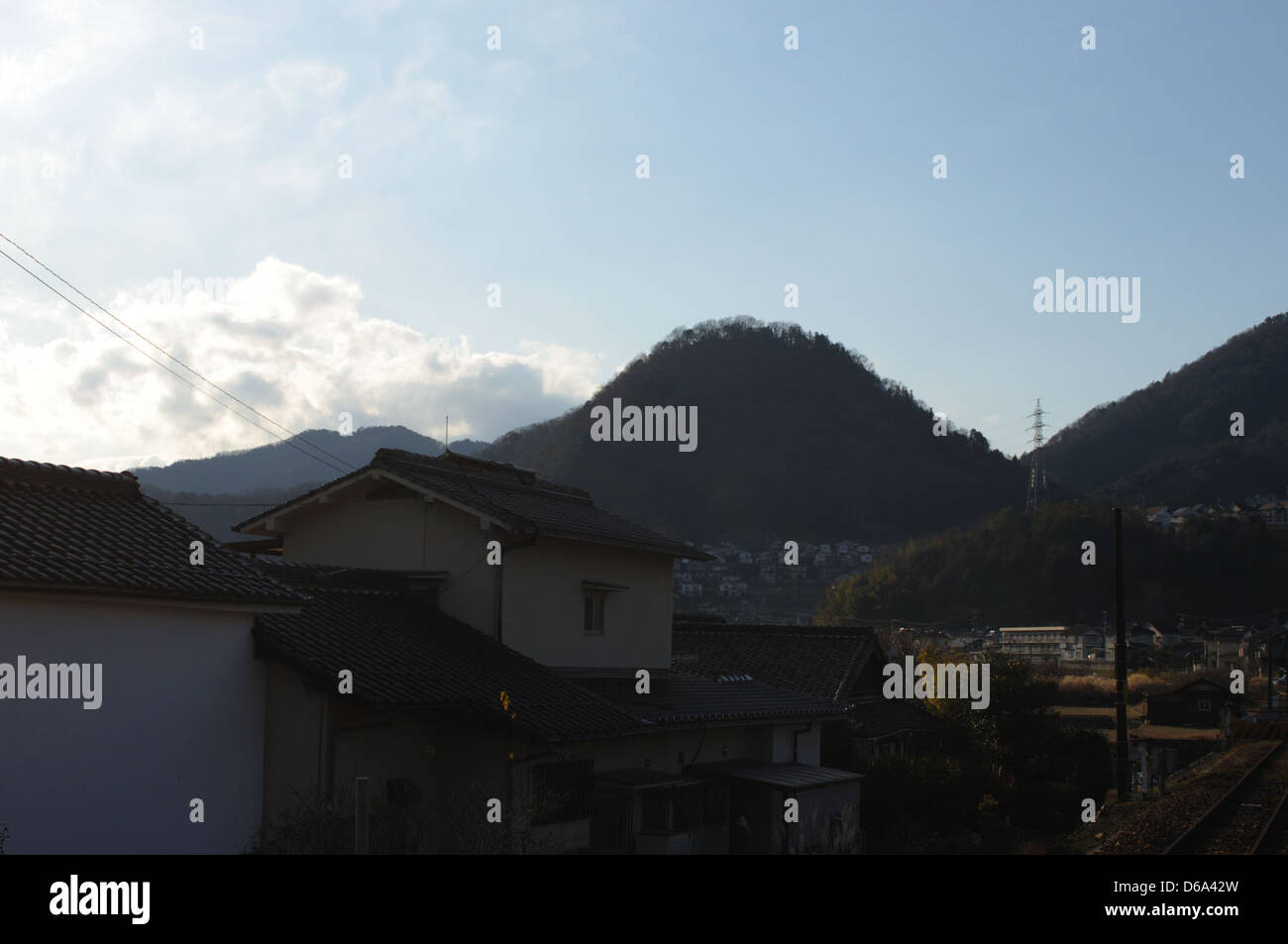 The photo captures the Kabe Line in North Hiroshima, Japan, with the ...