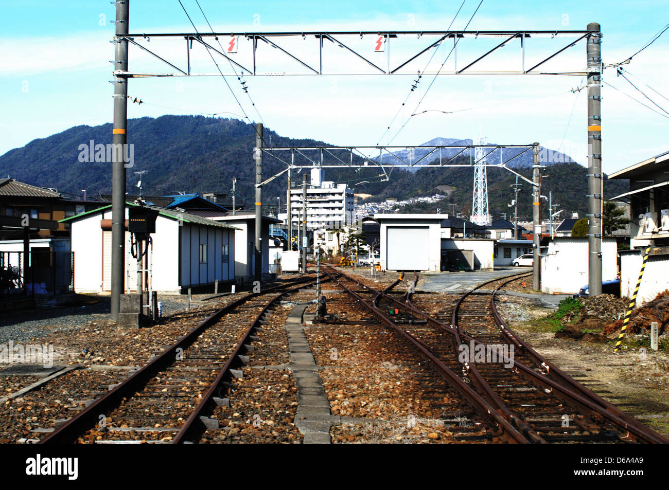 A view from Kabe Station in North Hiroshima, Japan. The station is a ...