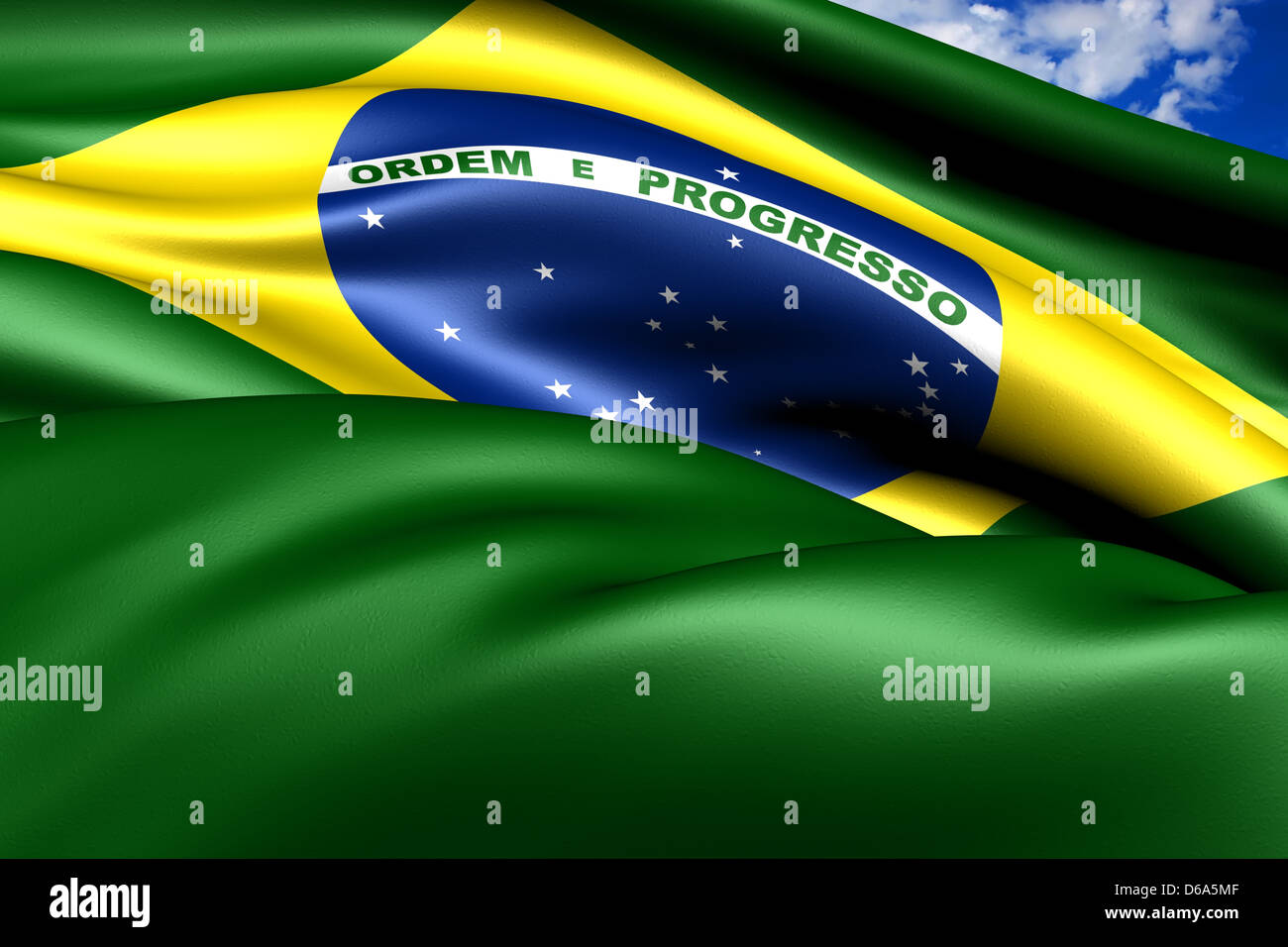 Flag of Brazil. Close Up Stock Photo - Alamy