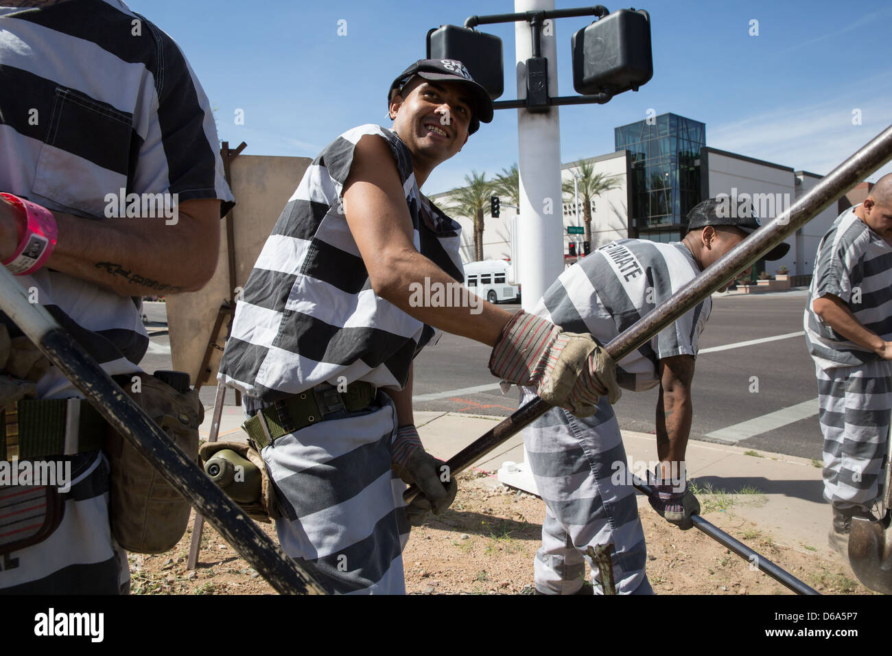 Prison Inmates Striped Uniform High Resolution Stock Photography and ...