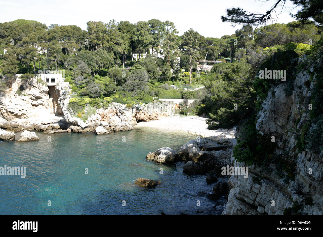 Small sandy bay Antibes France Stock Photo - Alamy
