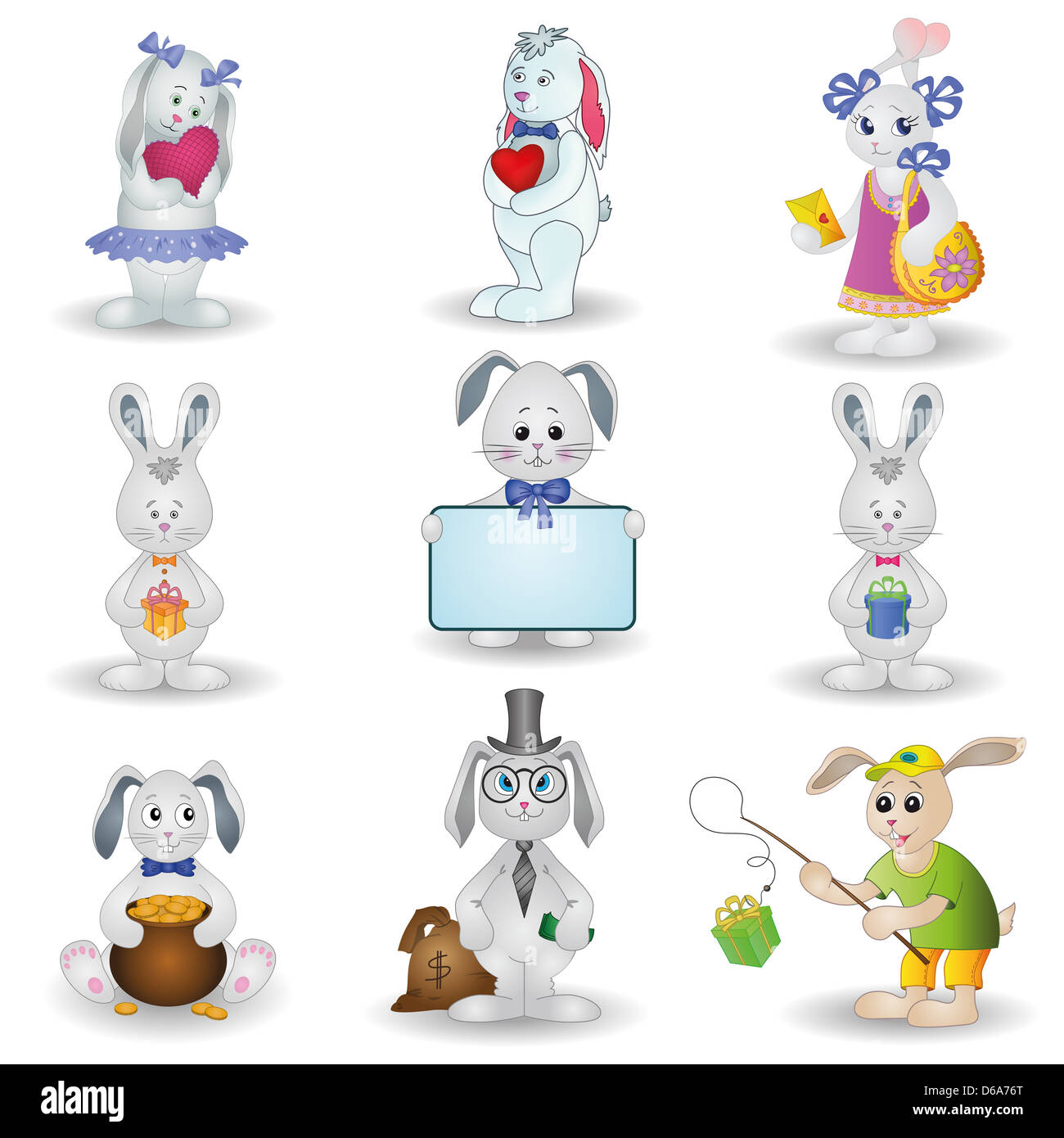 Set toy rabbits Stock Photo - Alamy