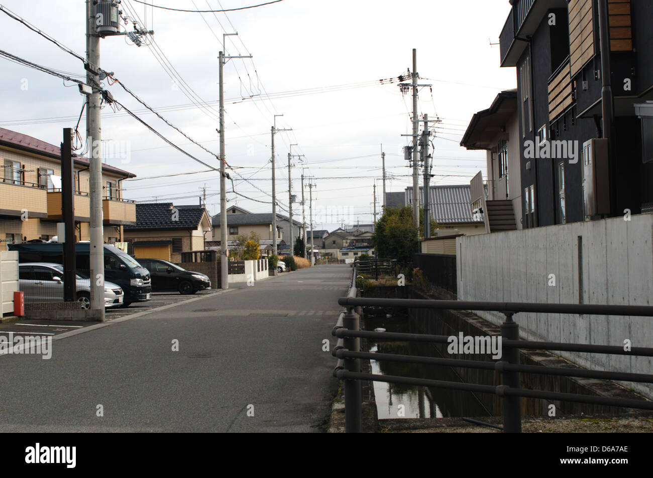 This photo captures a street scene in Katata, Shiga Prefecture, Japan ...