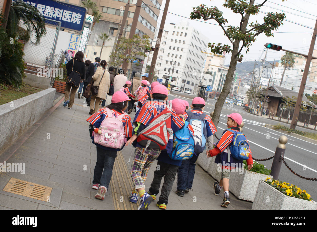 A fire brigade in action, responding to an emergency. The scene ...