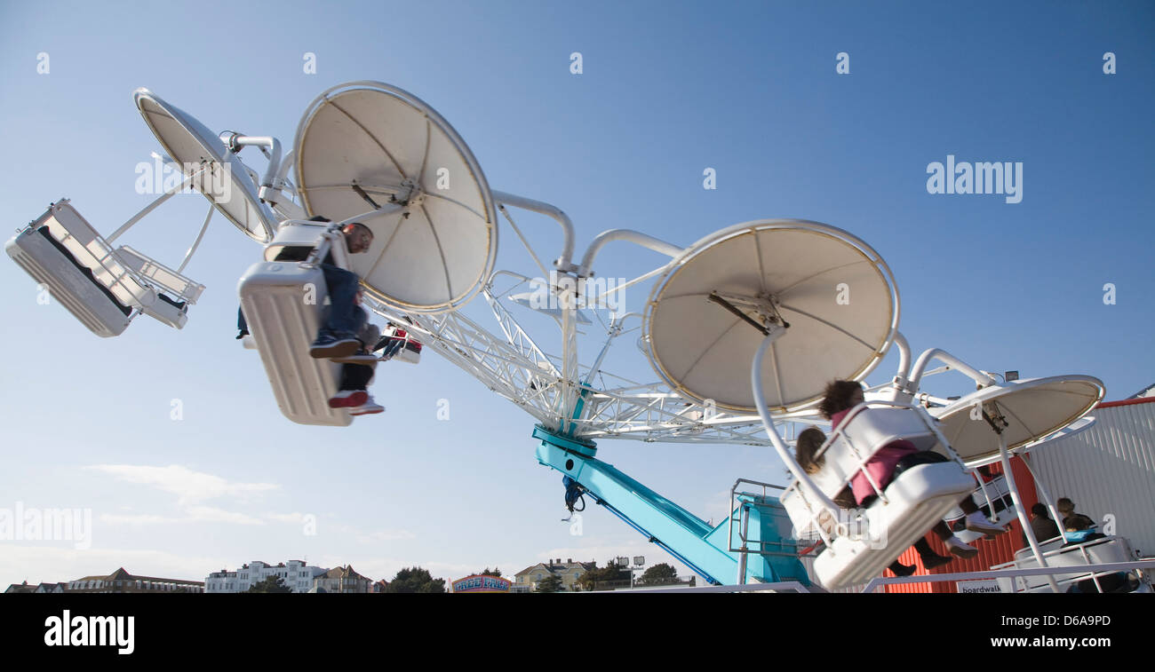 Funfair rides on the pier at Clacton, Essex, England Stock Photo - Alamy