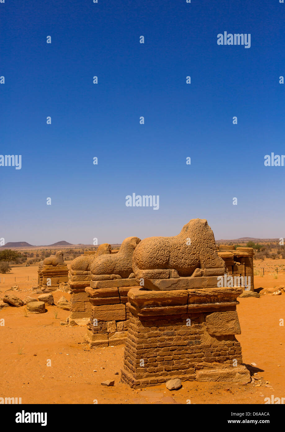 Amun Temple Rams, Naga Site, Sudan Stock Photo - Alamy