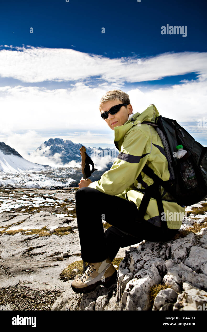 Hiking in Dolomite Stock Photo - Alamy