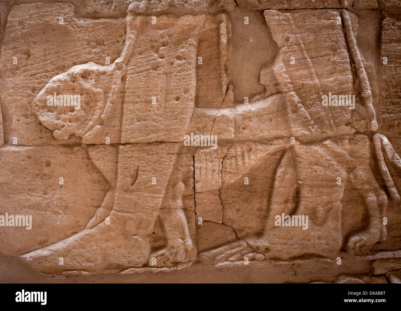 The God Apedemak Walking A Lion By A Leash In Lion Temple In Musawwarat ...
