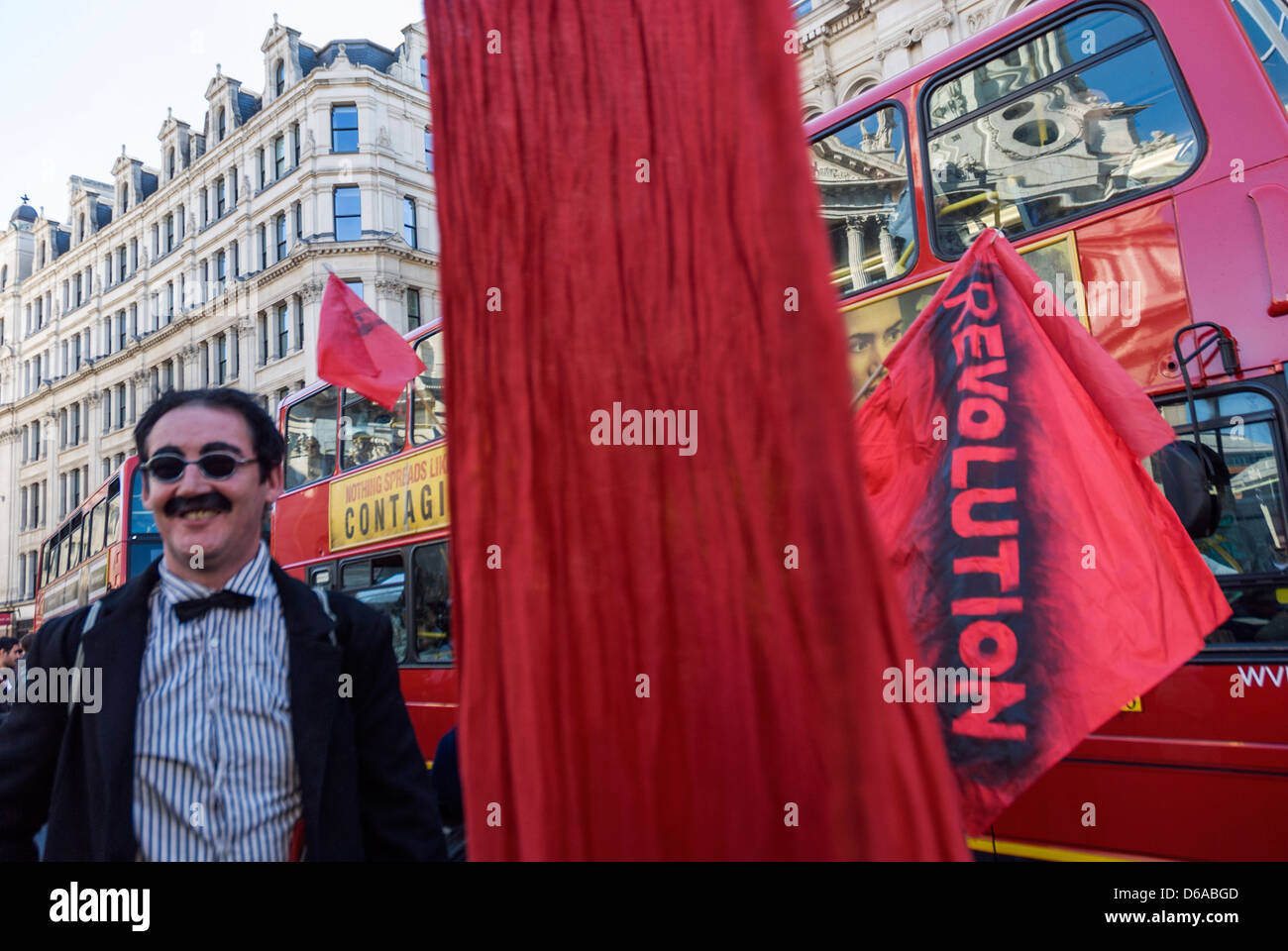 Carrying red flag hi-res stock photography and images - Alamy
