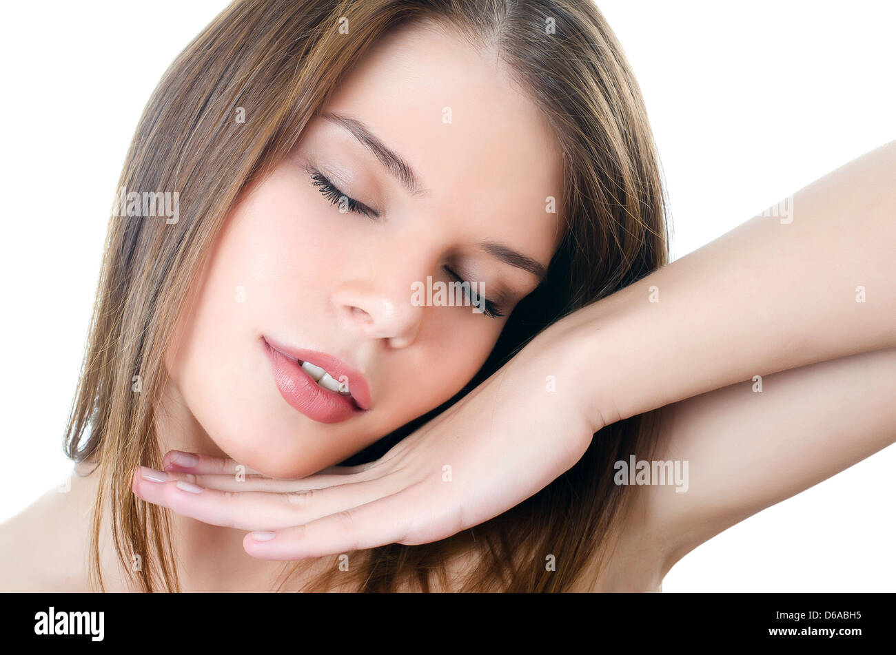 Portrait of the sleeping girl Stock Photo - Alamy