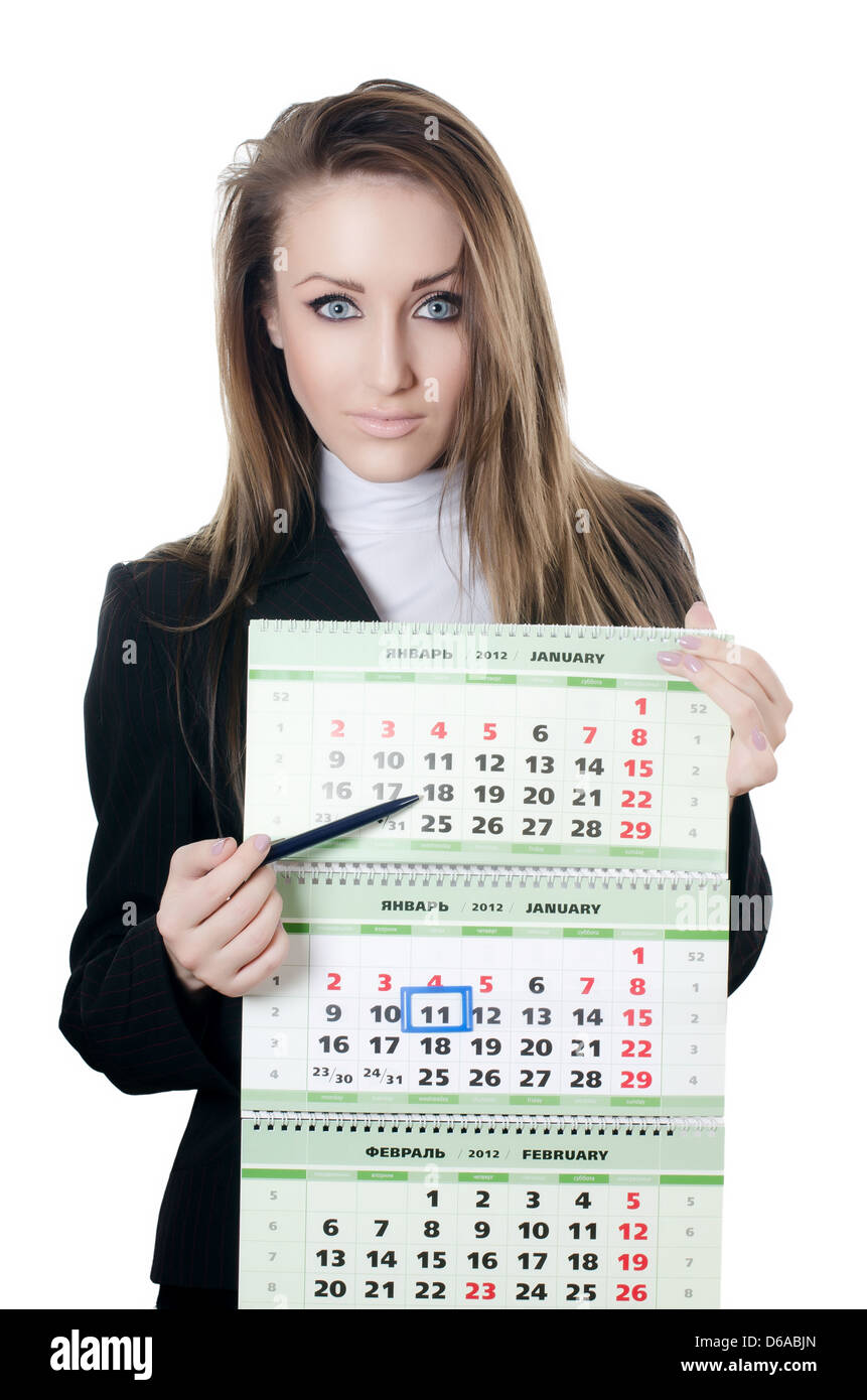 The business woman with a calendar Stock Photo - Alamy