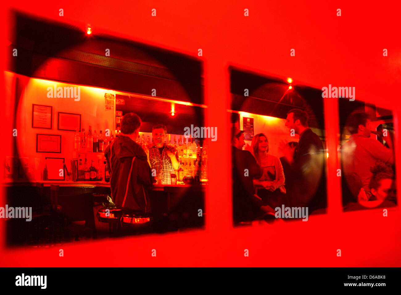 manhattan red bar Stock Photo - Alamy