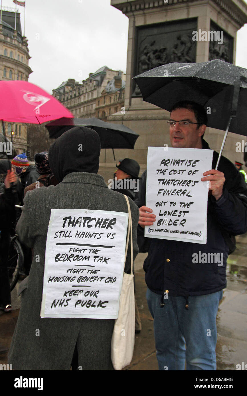 Protesters in Trafalgar Square celebrate and protest in equal measure ...