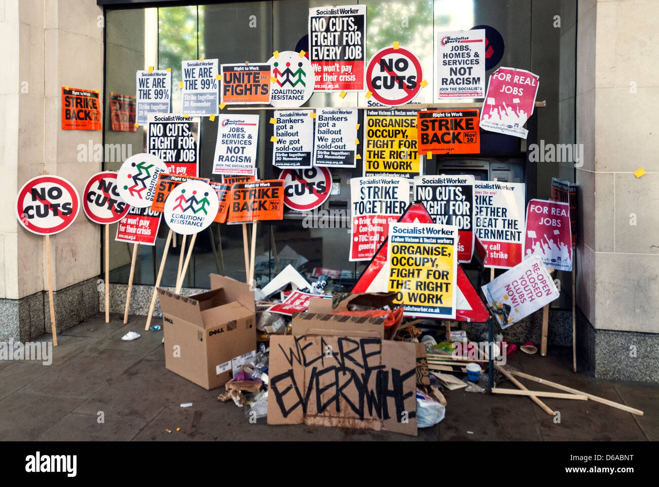 A protest against the global financial system, outside St Paul's ...