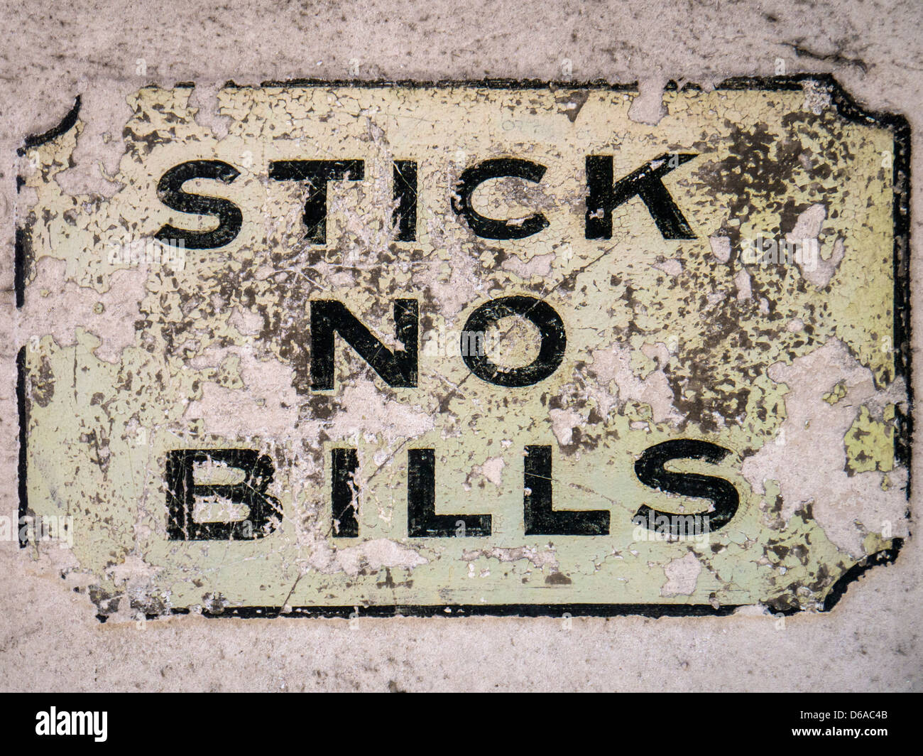 LONDON, UK - APRIL 14, 2013: Old Faded Sign "Stick No Bills" in ...