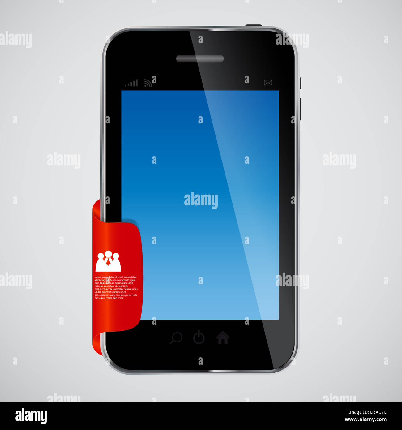 mobile phone with red label vector illustration Stock Photo - Alamy