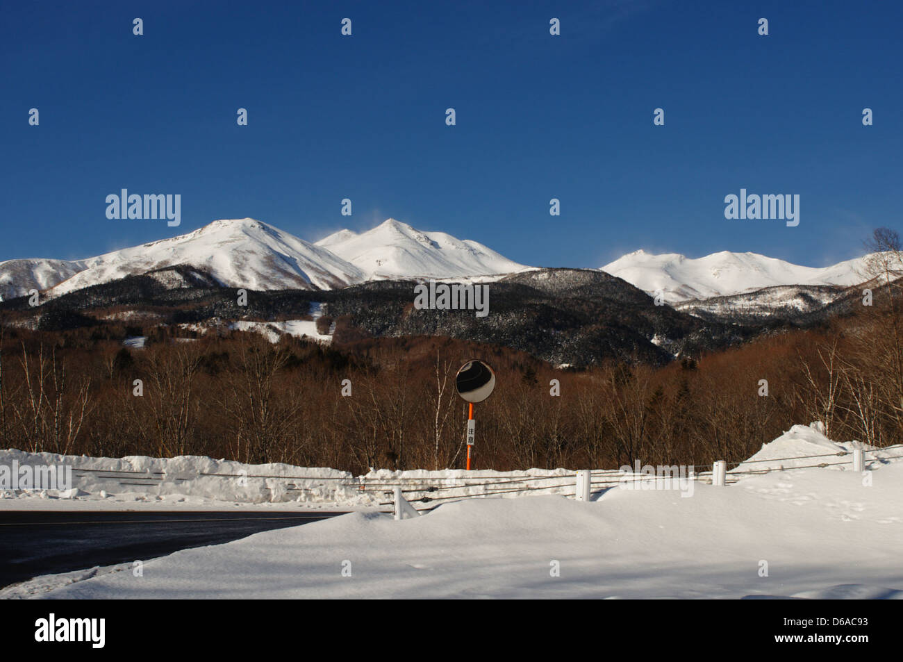 The image depicts a scenic view of Norikura in Nagano Prefecture, Japan ...