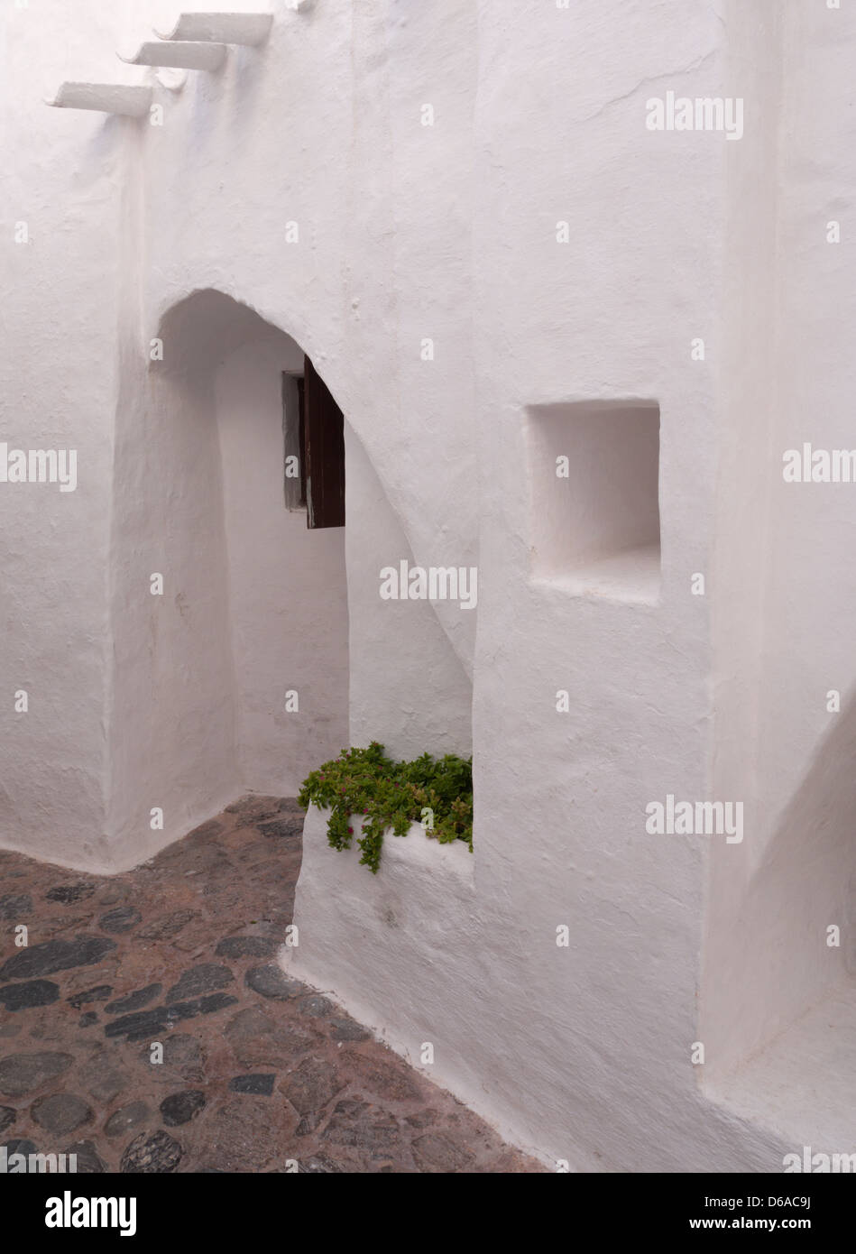 The front of a typical house in Binebecca Menorca Stock Photo - Alamy