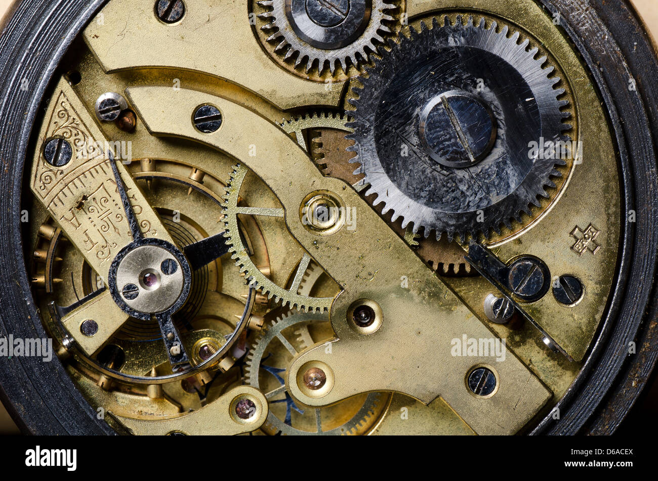 The mechanism of an old watch Stock Photo - Alamy
