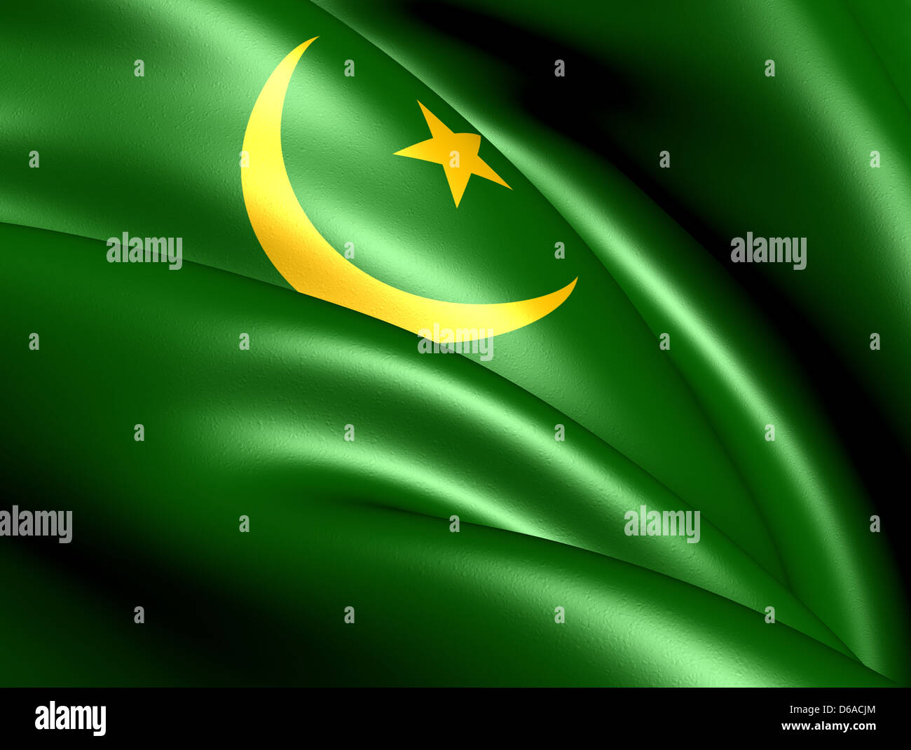 Flag of Mauritania. Close up Stock Photo - Alamy