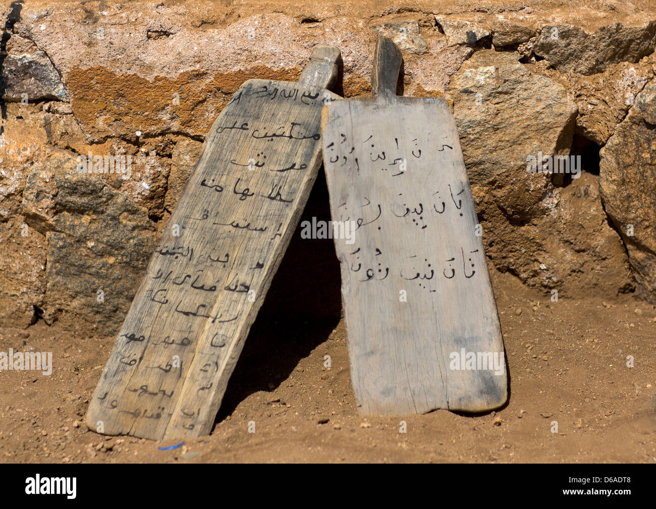 Wood Boards For Writing Quran In A Coranic School, Kassala, Sudan Stock ...