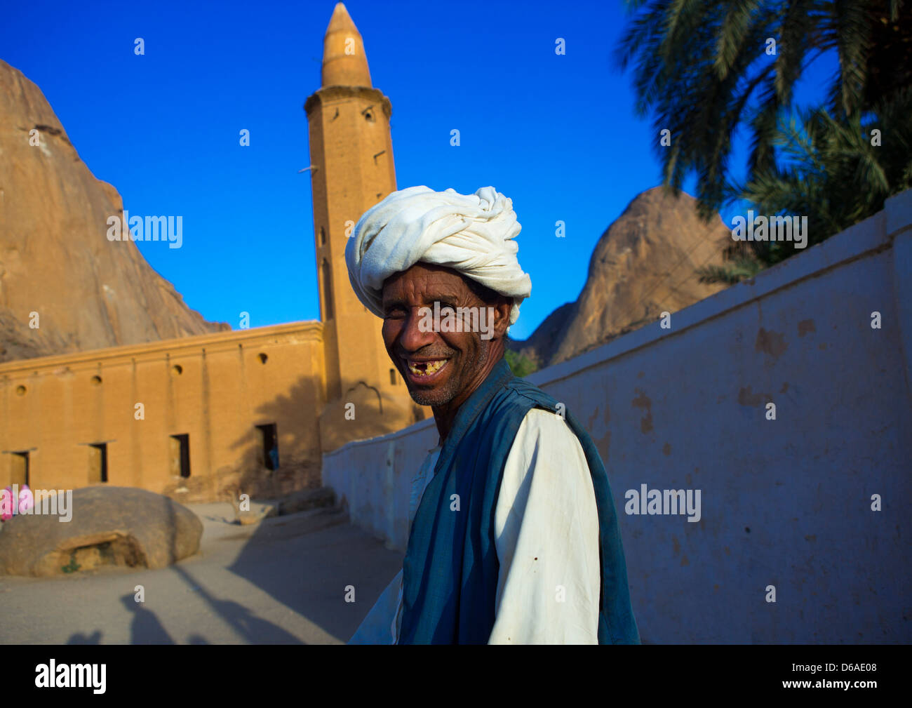 Smiling Man In Front Of Khatmiyah Mosque At The Base Of The Taka ...