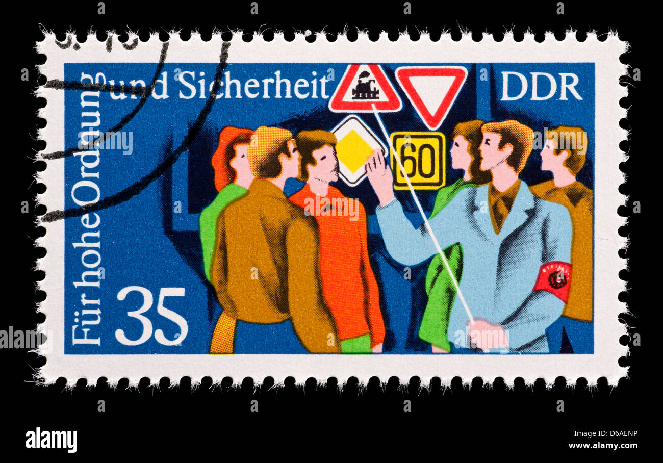 Postage stamp from East Germany (DDR) depicting a volunteer safety ...