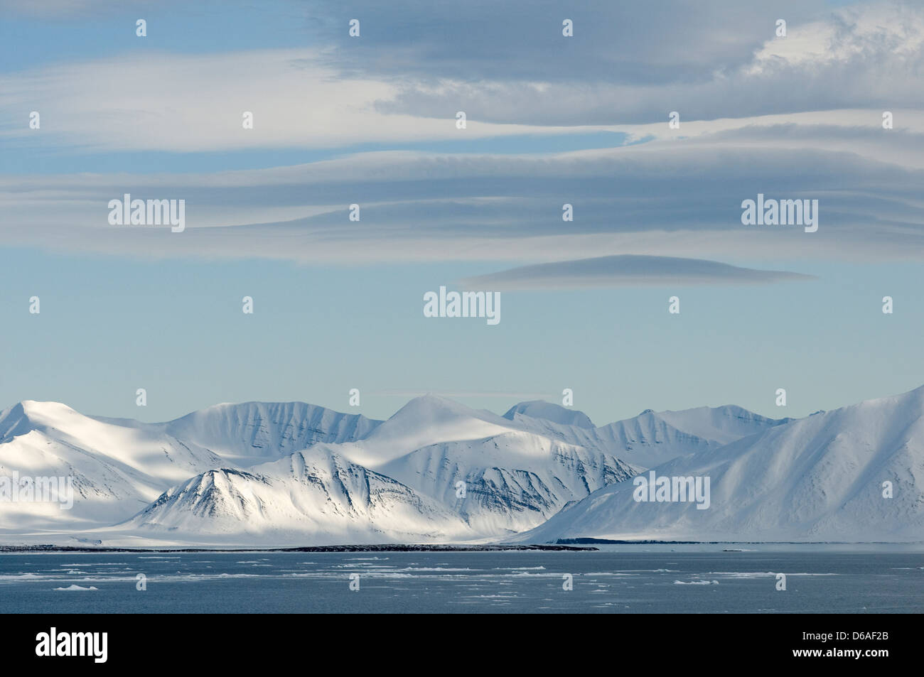 Norway, Svalbard Archipelago, Spitsbergen, Woodfjorden. Lenticular ...