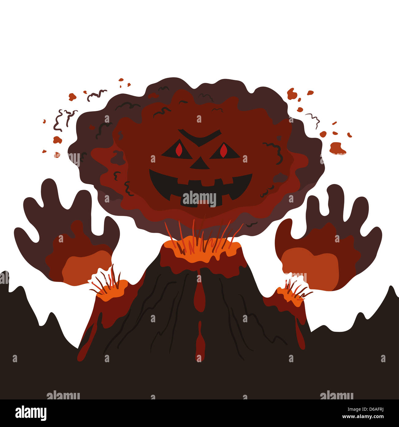 Evil erupting volcano Stock Photo - Alamy